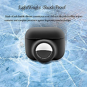 2 in 1 Protective Skin Case Compatible for Airpods Pro and Airtag Case Combo Set, Silicone GPS Tracker Cover Holder, Soft Shock-Proof Anti-Scratch Anti-Lost(Black)
