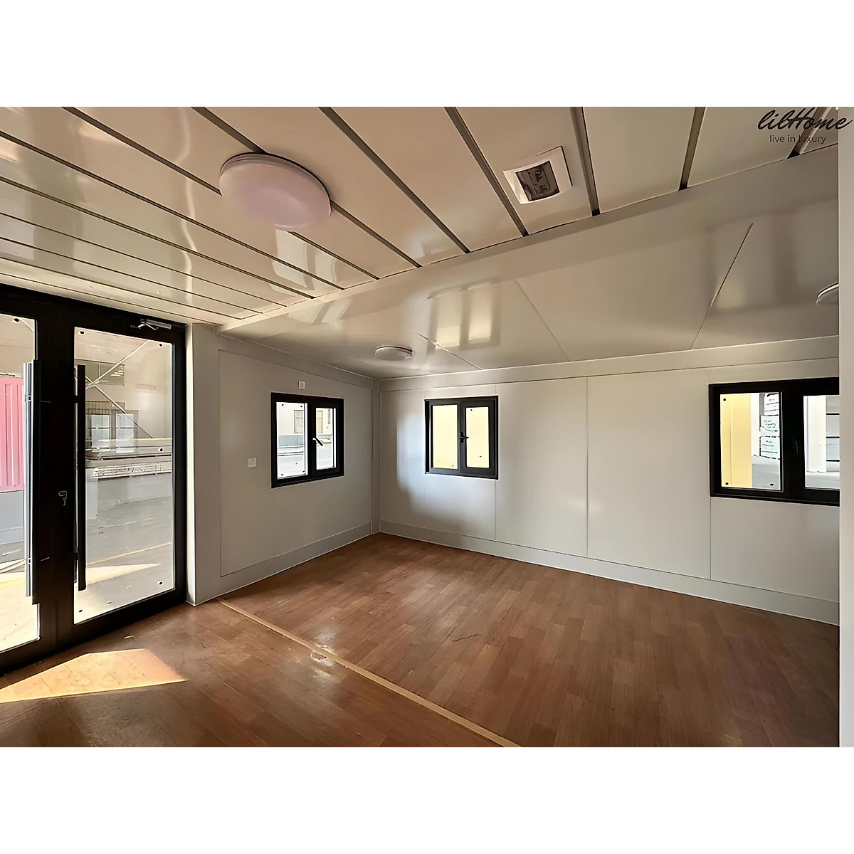 19x20FT Portable Prefabricated Tiny Home for Sale, Mobile Expandable Plastic Prefab House with 1 Full Equiped Bathroom and Kitchen,Container House for Adults Living,Foldable Home with Steel Frame