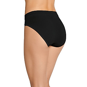 Jockey Women's Underwear Cotton Stretch Hi Cut, Black, 7