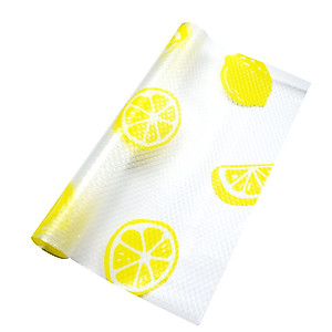 Ganwawo 8 Pcs Refrigerator Liners,Washable Non-Slip Refrigerator mat,Free Anti-Slip mat,for Drawer, Shelf and Refrigerator Liners, Cuttable Refrigerator mat (Lemon)