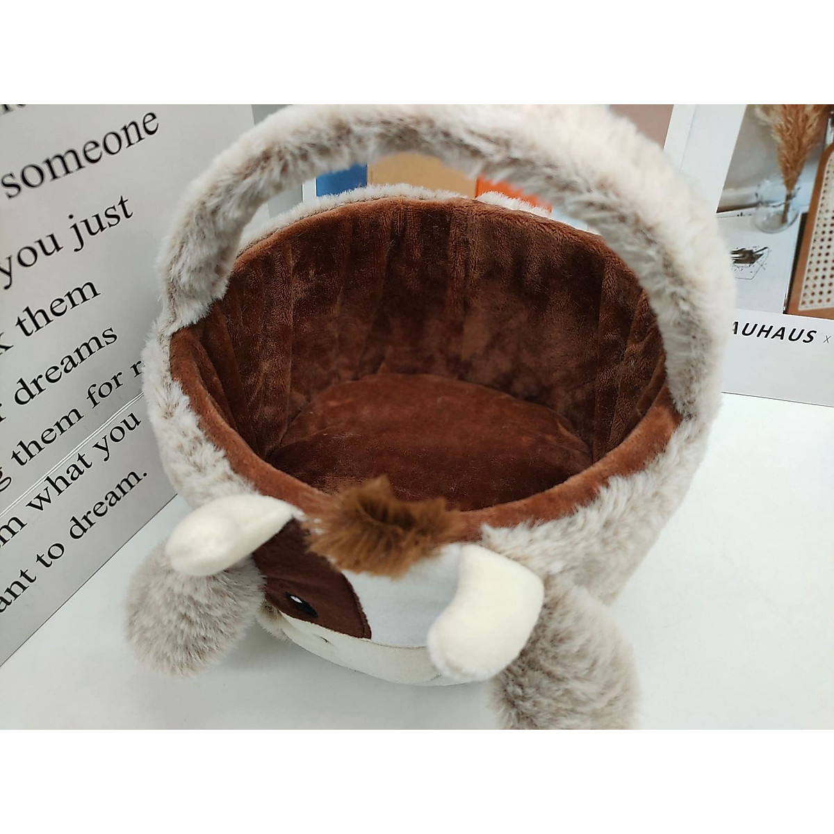 2PCS Plush Cow Easter Basket for Kids with Floppy Ears - Height 10'' - Personalized Easter Baskets for Boys & Girls, 2022 New Easter Tote Bags for Party Decorations Candy Gifts (Cow, 25cm*1)