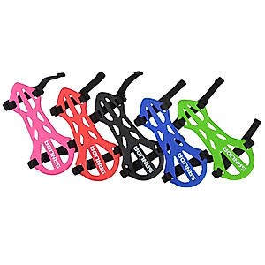 ZSHJGJR Archery Arm Guard Youth 2-Strap Arm Protector Rubber Children Arm Guard Forearm Safe Protective Gears for Shooting Hunting Practice (Pink)