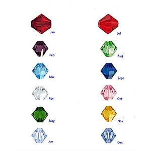 5 Sets Birthstone Beads 8mm Austrian Bicone Crystal (60pcs) for Earrings Bracelet Necklace Charm Jewelry Craft Making BB1
