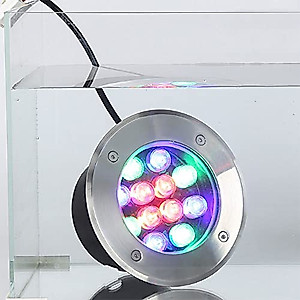 TWXG LED Outdoor IP68 Waterproof Buried Lights Embedded Round Colored Landscape Light Pool Light Stainless Steel Underwater Lights for Aquariums, Swimming Pools, Gardens