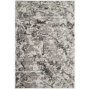 SAFAVIEH Skyler Collection 4' x 6' Grey/Ivory SKY186K Modern Abstract Non-Shedding Living Room Bedroom Accent Rug