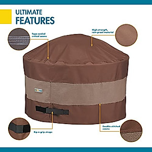 Duck Covers Ultimate Waterproof 34 Inch Round Fire Pit Cover, Patio Furniture Covers