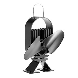 Ecofan® AirDeco I, Superior Performance Stove Fan, Heat Powered, Contemporary Style. Low Start Temperature, 160CFM Black Blade, Mid-Sized