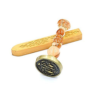 GC QUILL MU-03 Quill Pen Set Unique Half-Patterned Feather Pen Gift Set with 6 Nibs 1 Calligraphy Ink 1 Wax Seal Stamp 1 Pen Holder 1 Sealing Wax, Gift for Writers Kids Students