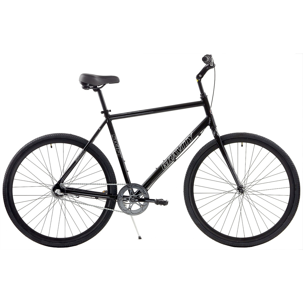Gravity Swift 3 Shimano Nexus 3 Speed Internal Hybrid Coaster Brake Bike Simple (Jet Black, 22" Mens fits Most Riders 6' 2' to 6' 5"+)