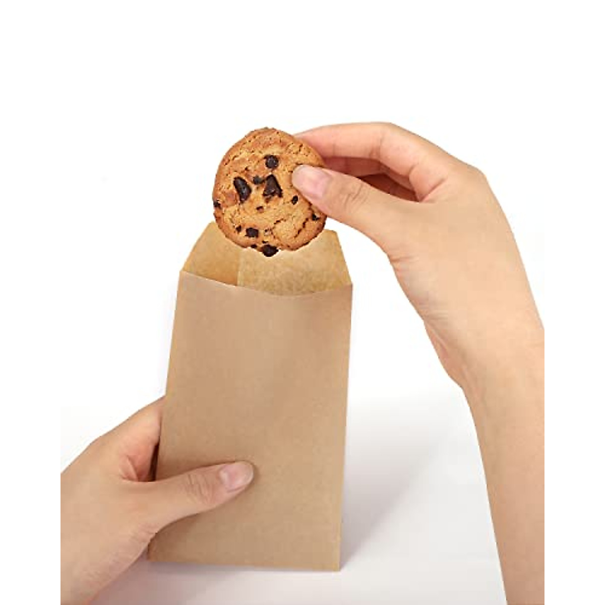 SEMNOZ 200 Pack Small Paper Bags, Natural Mini Brown Paper Bags 3.5 x 5.5 Inches, Tiny Kraft Paper Treat Bags for Cookies, Sandwiches, Snacks, Bakery, Popcorn, Candy, Gift, Party Favors