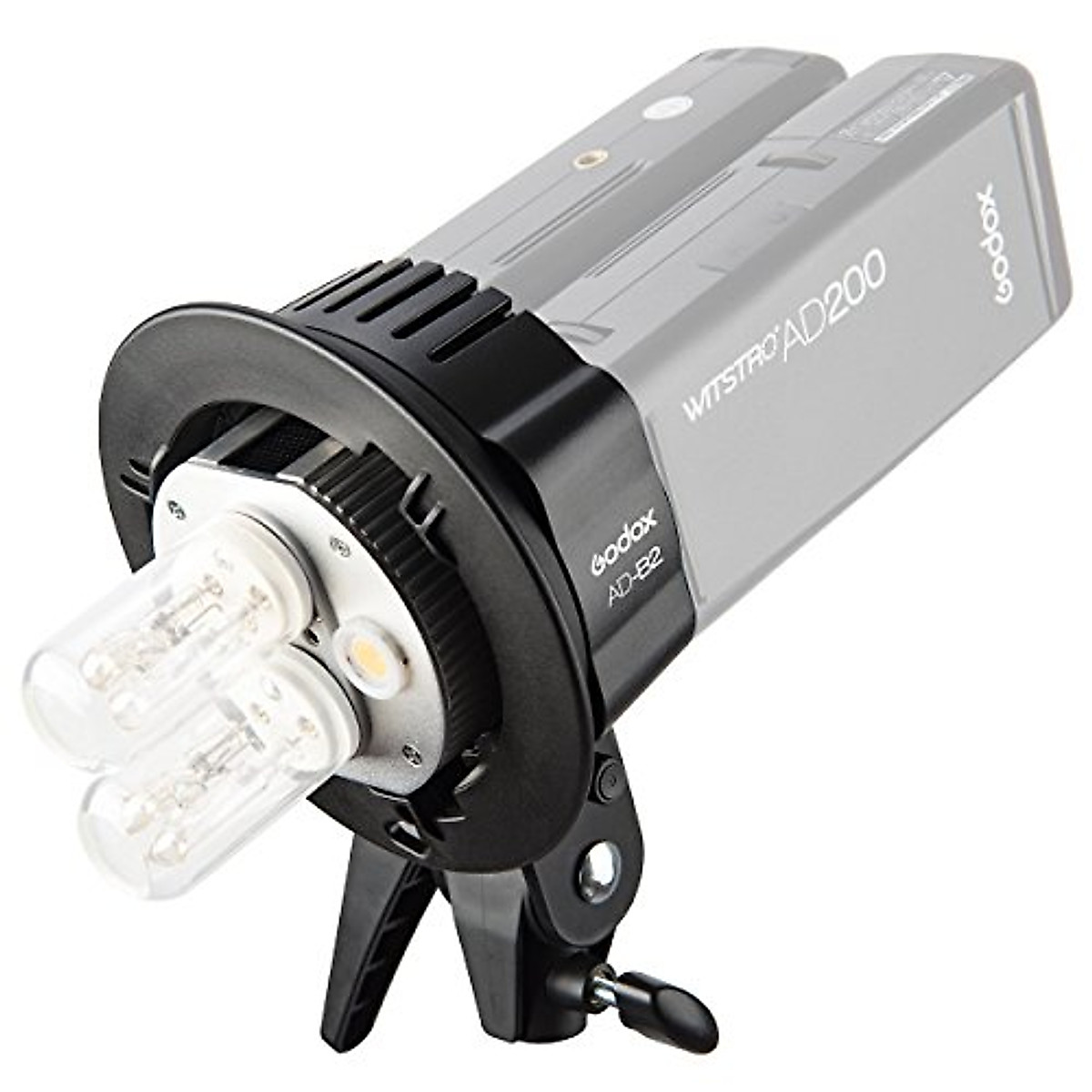 Godox AD-B2 Dual Power Twin Head Bowens Mount to Install 2 Godox AD200 or AD200 Pro Pocket Flash or Flashpoint eVOLV 200 TTL Modular Strobe Light Together to Achieve 400W Power Output