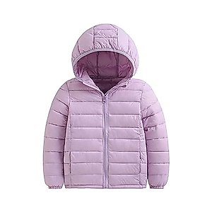 Hooded Puffer Jackets for Boys and Girls Warm Comfy Windproof Coat Outerwear Soft Faux Fur Hoodie Windbreaker Ski Jacket