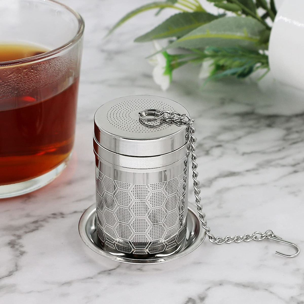 Tea Infusers for Loose Tea, (2 Pack) 18/8 Stainless Steel Tea Strainer Set, Extra Fine Mesh Tea Steeper for Brew Tea, Spices & Seasoning