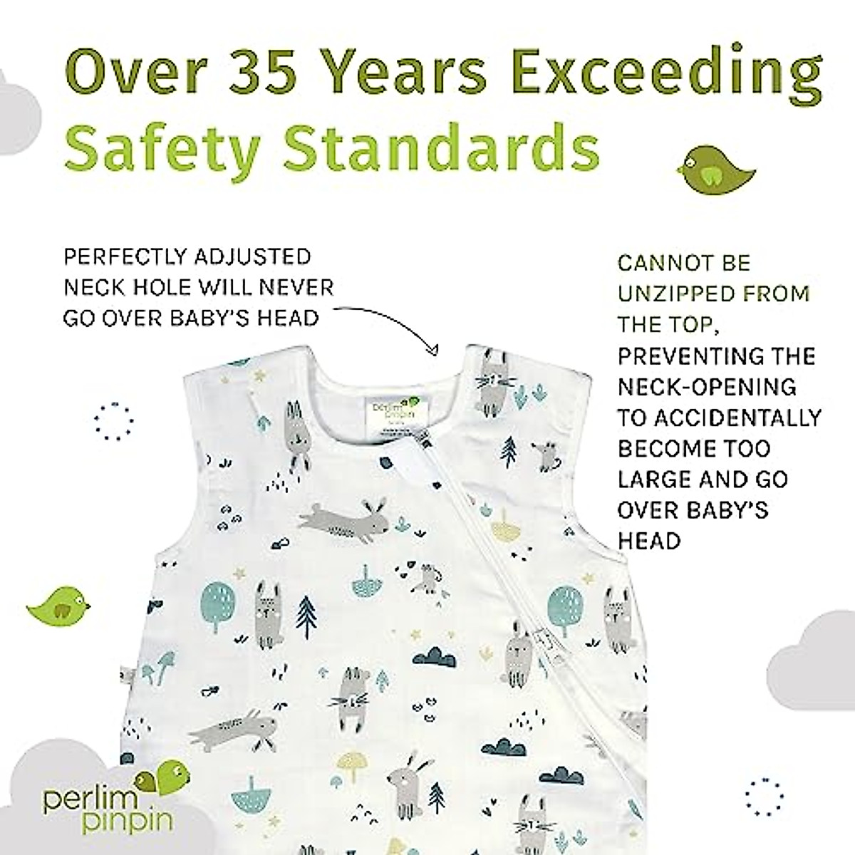 New 2024 Spring Summer Release - Perlimpinpin 0.7 TOG Cotton Baby Sleep​ Sack – Tailored to any American Climate