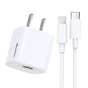 iPhone Fast Charger - MFi Certified 6FT USB-C to Lightning Cable - PD3.0 20W Type-C Quick Charging Block Super Rapid Speed Charge Plug and Cord Compatible with iPhone iPad 14 13 12 SE 11 Pro Max XS XR