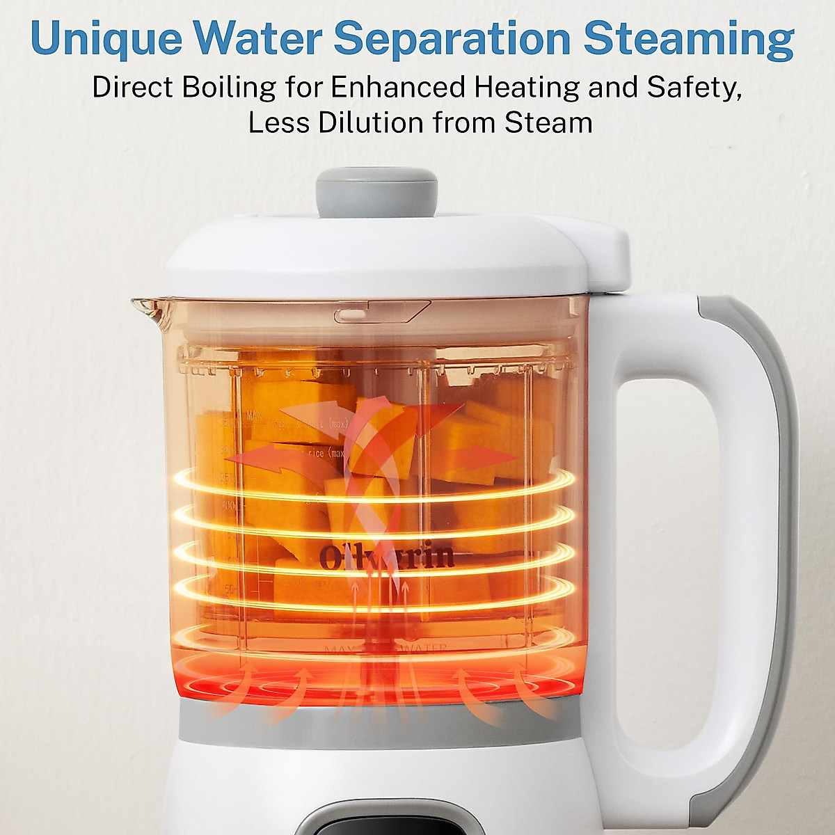 Ollygrin Baby Food Maker Steamer and Blender Baby Food Processor Puree Machine Baby Steamer Blender Food Processor One Step Baby Food Maker Chopper Grinder Auto Cooking Grinding Touch Screen White