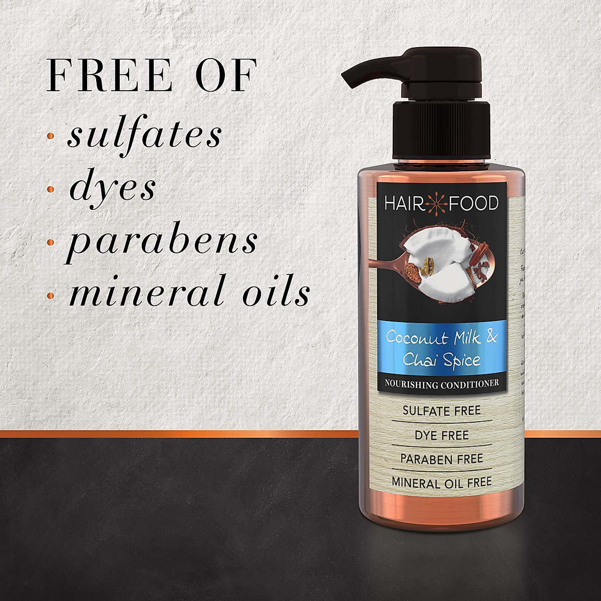 Sulfate Free Conditioner, Dye Free Nourishing Treatment, Coconut and Chai Spice, Hair Food, 17.9 FL OZ