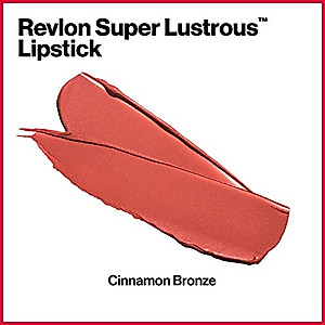 Revlon Lipstick, Super Lustrous Lipstick, Creamy Formula For Soft, Fuller-Looking Lips, Moisturized Feel, Cinnamon Bronze, 0.15 oz