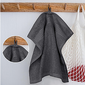 Utopia Towels [12 Pack] Premium Wash Cloths Set (12 x 12 Inches) 100% Cotton Ring Spun, Highly Absorbent and Soft Feel Essential Washcloths for Bathroom, Spa, Gym, and Face Towel (Grey)