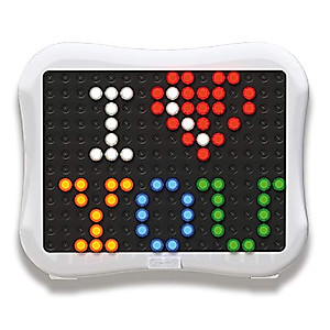 Quercetti Peg Brite Light-Up Toy - Design and Create Mosaic Art on The Peg Board with 120 Pegs & Bright LED Lights, Promotes Creative Thinking and Fine Motor Skills, for Kids Ages 3 Years & Up