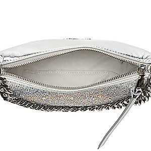 Betsey Johnson Chain Gang Hobo Shoulder Bag, Silver