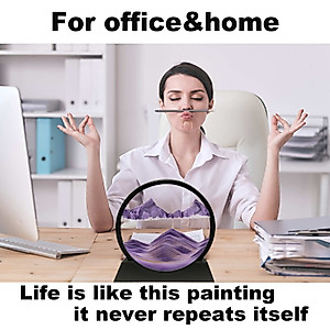 HISELUR Moving Sand Art Picture Kinetic 3D Deep Sea Sandscape in Motion Display Flowing Sand Relaxing Desktop Toy Home Office Decor Painting Gift Packing(10inch)