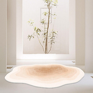 Generic Irregular Shaped Rug Funny Soft Anti-Slip Rug for Living Room Bathroom Decor Bedroom Bathroom Door Mat(C) (120x160cm/47x63in,Apricot)