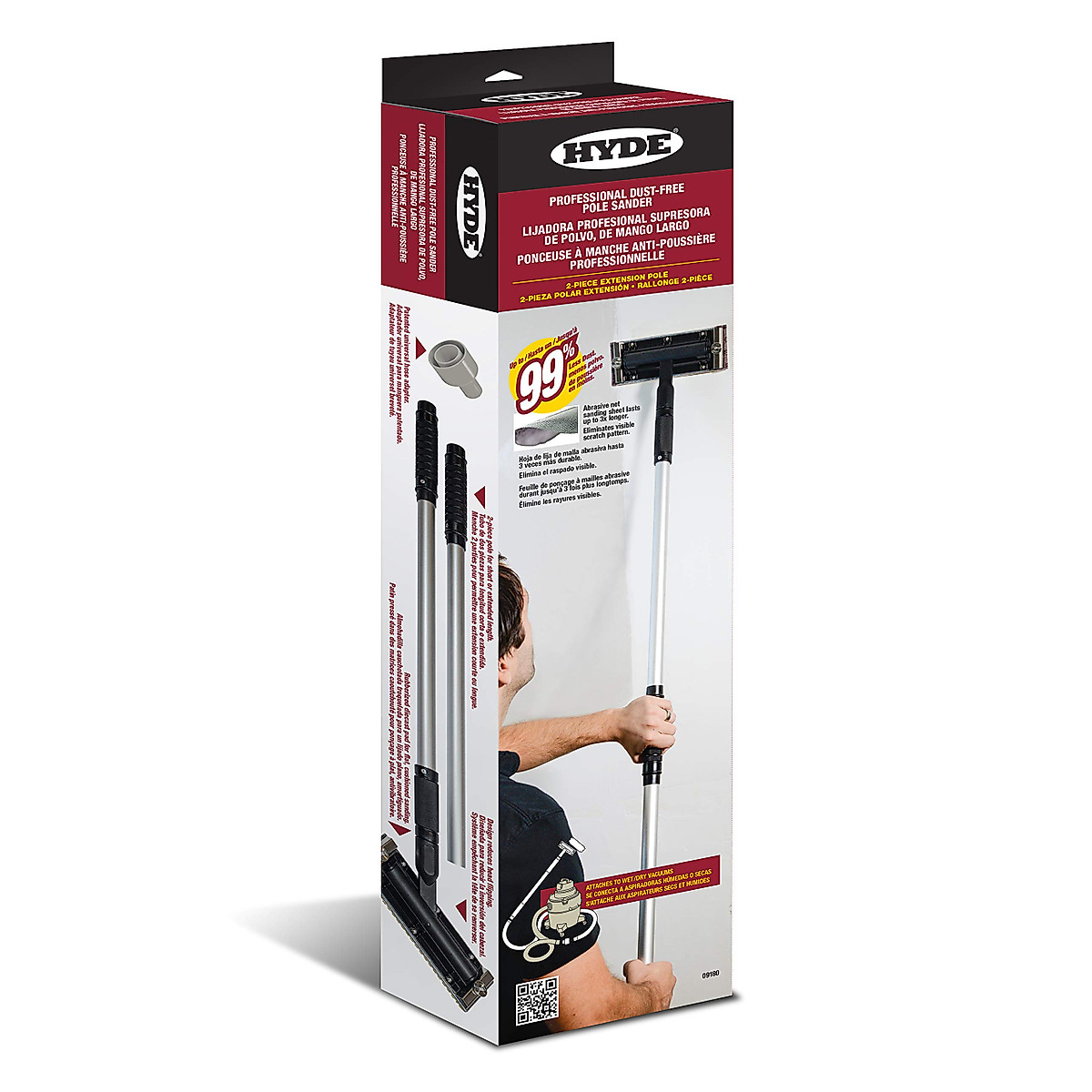 HYDE 09180 Dust-Free Vacuum Sander and 3M 99436 Drywall Sanding Screens Pro-Pak