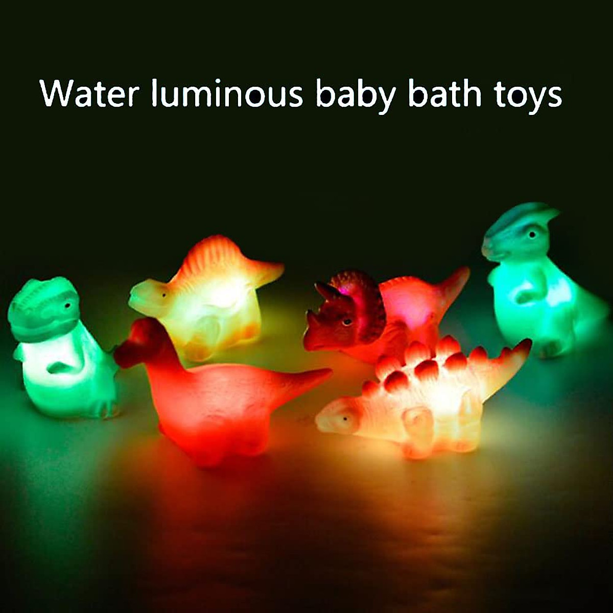 6 Pack Light-Up Bath Toys Easter Eggs with Bathtub Dinosaur Toys for Kis Girls Boys Easter Basket Stuffers Easter Party Favor Egg Fillers