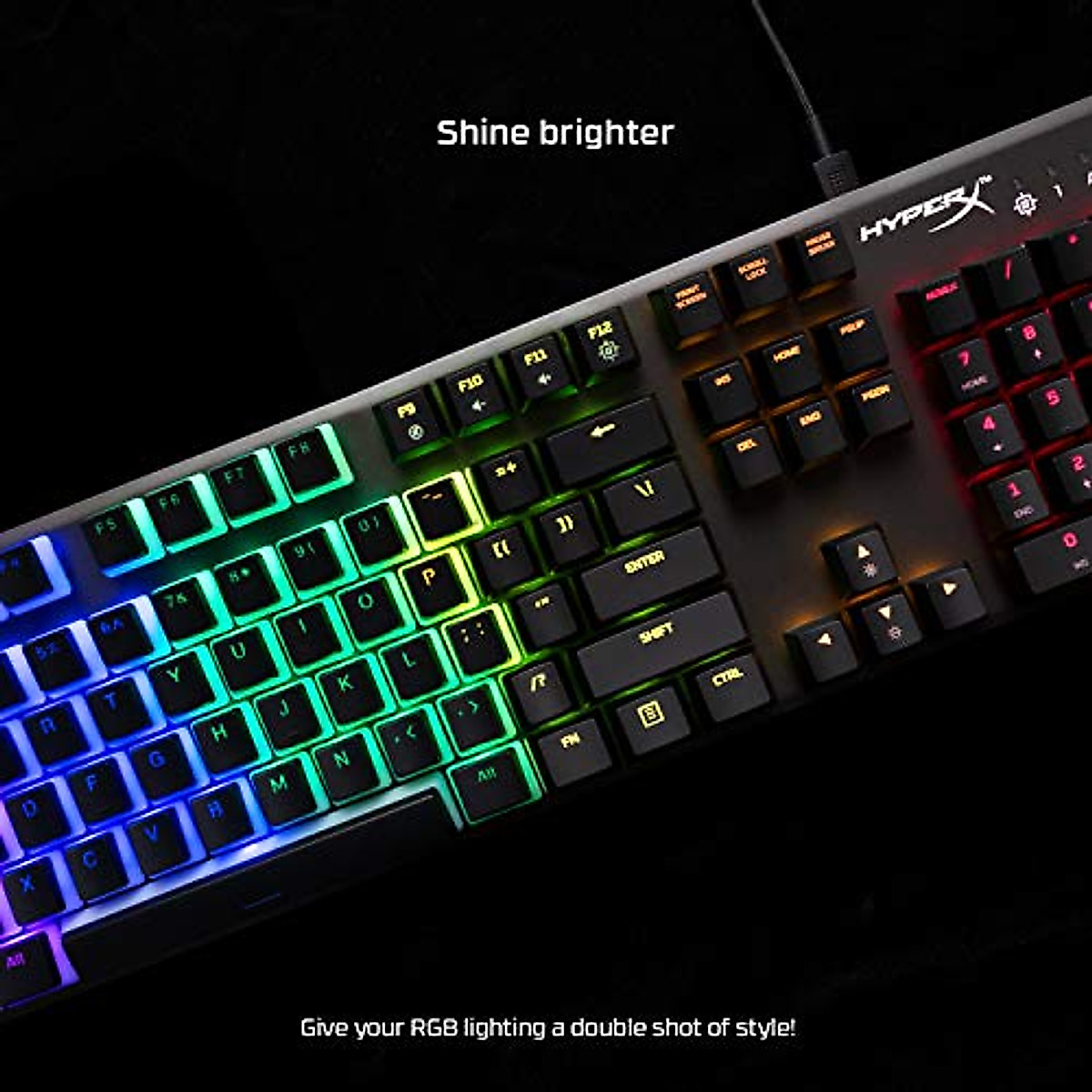 HyperX Pudding Keycaps - Double Shot PBT Keycap Set with Translucent Layer, for Mechanical Keyboards, Full 104 Key Set, OEM Profile, English (US) Layout - Black