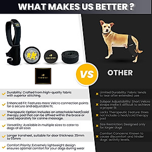 Mushie Ventures 4-in-1 Dog Knee Brace Bundle For Cruciate Ligament Injury, Luxating Patella, Torn ACL Knee with Adjustable Front Hind Leg Brace with Back Strap, Calm Collar, Therapeutic pad(SMALL DOG)