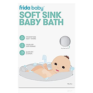 Frida Baby Soft Sink Baby Bath|Easy to Clean Baby Bathtub + Bath Cushion That Supports Baby's Head