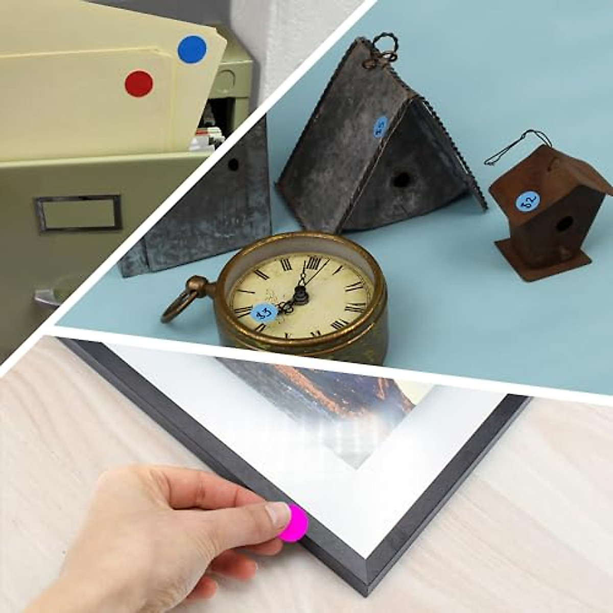 ChromaLabel 0.75 Inch Round Label Removable Color Code Dot Stickers, 1008 Pack, 24 Labels per Sheet, Red