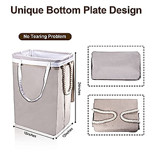 LANSCARE 72L Laundry Baskets Quality Hampers For Laundry Large Capacity Collapsible Dirty Clothes Hamper With Lid Handles Liner Removable Bag Slim Free Standing Dorm Room Essentials