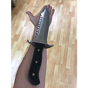 Master Cutlery MU-1135S-MC MU-1135S 16 3/8" Mirror Finished Fixed Blade, Packard Handle with Brass Pins