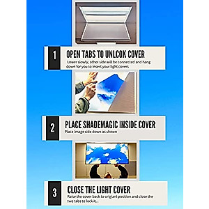 ShadeMAGIC - 4 Pack - Fluorescent Light Covers - 2x4 Film Insert for Ceiling Light Diffuser Panels - Tree Design - Classrooms and Offices - Decorative Lighting