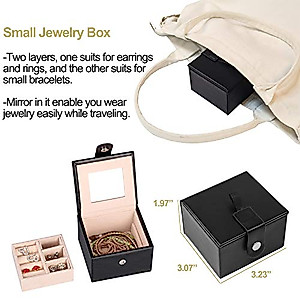 Homde 2 in 1 Huge Jewelry Box/Organizer/Case Faux Leather with Small Travel Case, Gift for Girls or Women (Black)