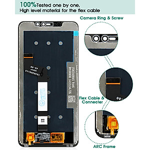 for Xiaomi Redmi Note 6 Pro Screen Replacement for Redmi Note 6 Pro LCD Display Kits for Redmi Note 6 Pro Touch Screen Digitizer Assembly Replacement Black