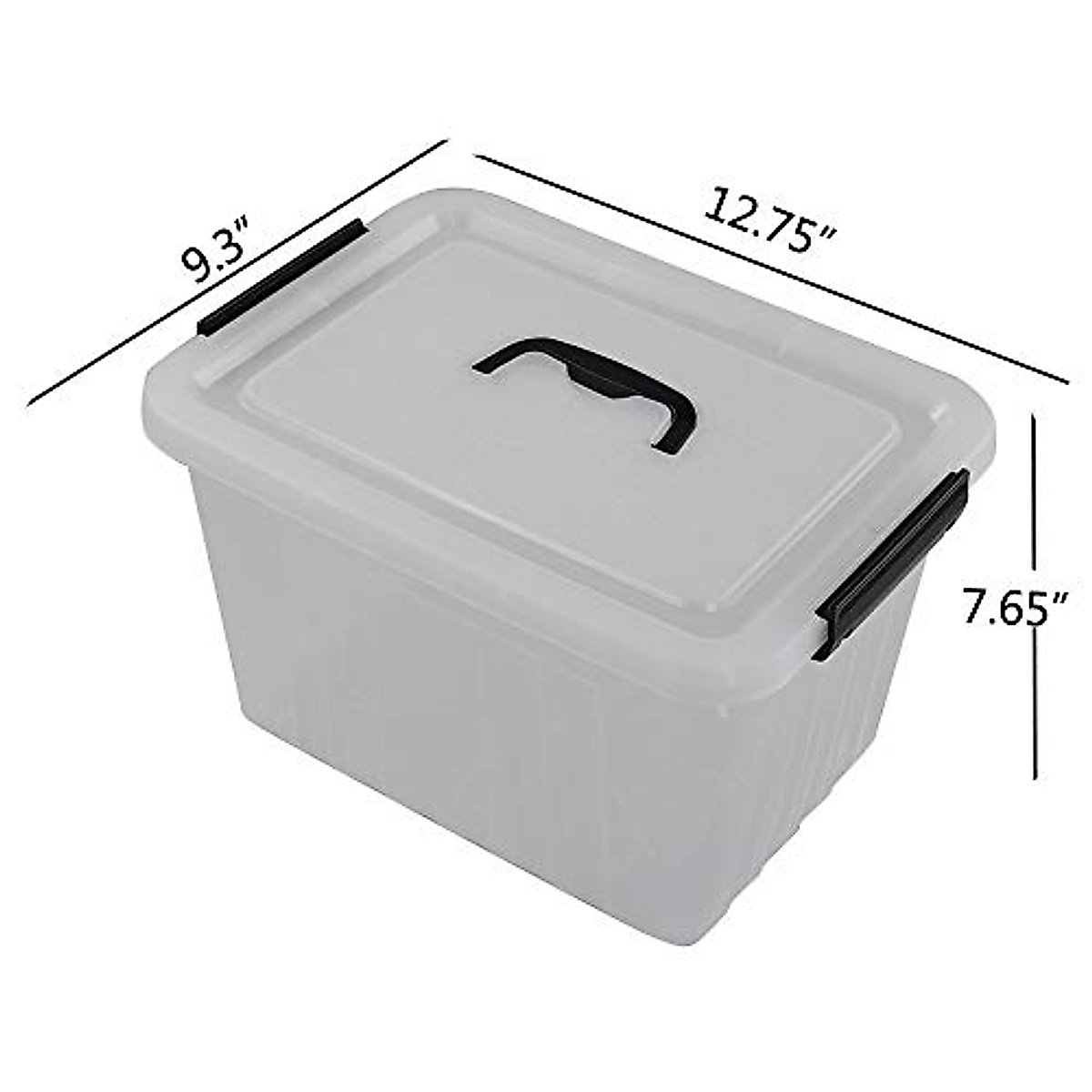 Anbers 12 Quart Clear Plastic Bin with Lid, Latching Box with Handle, Set of 1