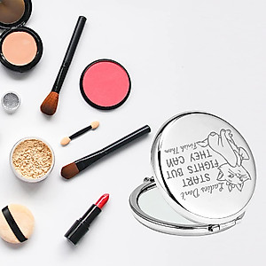 TGBJE Ladies Don’t Start Fights But They Can Finish Them Pocket Mirror Cartoon Cat Gift (Ladies Fights Mirror)