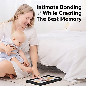 Baby Hand and Footprint Kit - Baby Footprint Kit, Newborn Keepsake Frame, Baby Handprint Kit, Personalized Baby Gifts, Nursery Decor, Baby Shower Gifts for Girls Boys (Onyx Black)