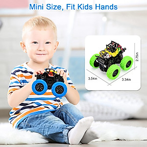 PlyEeight 2pcs Friction Powered Cars for Toddlers, 360° Rotation Stunt Push and Go Cars Educational Toys for 3 4 5 6 Year Old Boys Girls Gifts