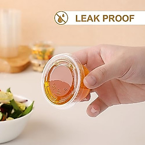 AOZITA [60 Sets - 2 oz Jello Shot Cups, Portion Cups With Lids, Small Plastic Containers with Lids, Airtight and Stackable Souffle Cups