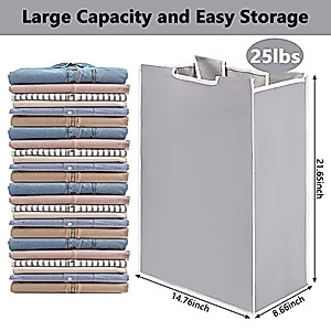 Bonuci Laundry Sorter Replacement Bags Hamper Cart Removable Replacement Bags Laundry Storage Organizer Bag Laundry Hamper Liner, No Hooks 14.76 x 8.66 x 21.65 Inch (Gray, 3 Pcs)