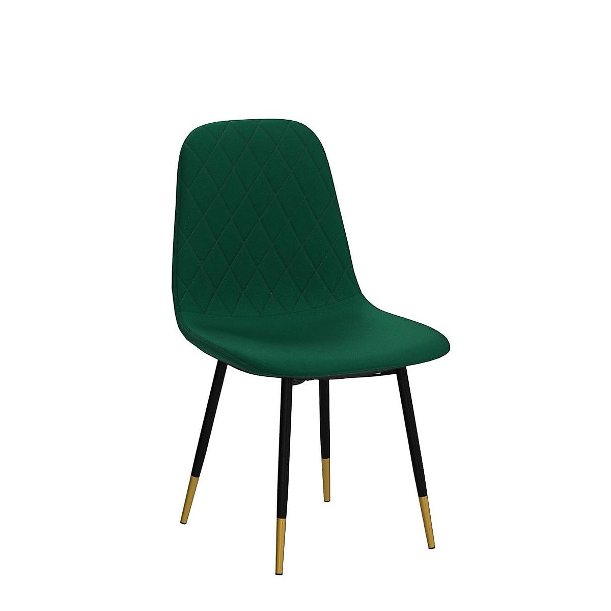NORDICANA Velvet Dining Chairs Kitchen Plain Color Chair Upholstered Side Stools with Backrest Metal Legs Set of 4, Kelly Green