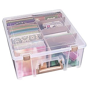 ArtBin Super Satchel Compartment Box - Stackable Durable Art Storage with 8 Removable Compartments, Smart Closure, and Portable Design for Craft Supplies, Threads, Ribbons, Paint Tubes