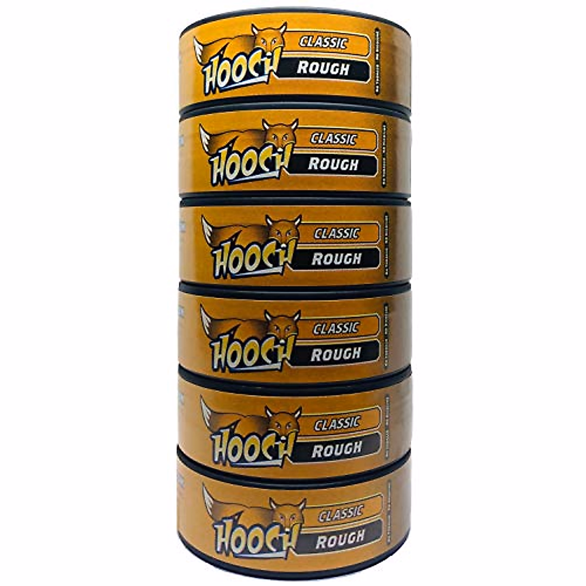 Hooch Herbal Snuff Classic Rough Cut 6 Cans with DC Crafts Nation Skin Can Cover - Black