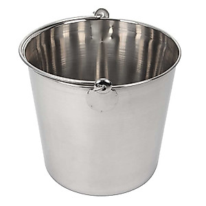 Lindy's 13-Quart Stainless Steel Bucket, Durable Seamless Bucket for Home, Carry Water or Milk, Fill with Food, Cleaning Bucket