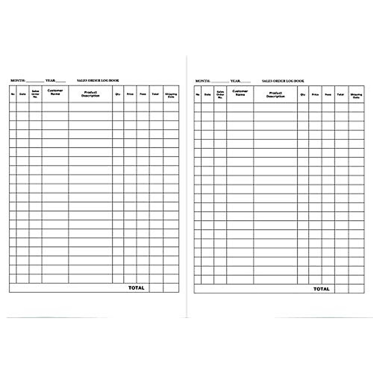 Sales Order Log Book: Simple Sales Order Tracking Book