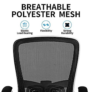 UNICOO - Mid Back Mesh Computer Chair, Office Task Desk Chair, Swivel Home Comfort Chairs with Padded Flip-up Armrests and Adjustable Lumbar Support (RY-N-01-White)